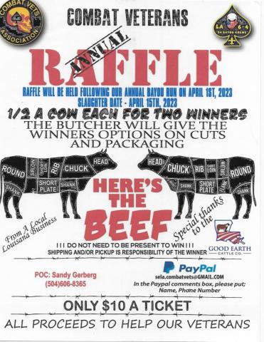 Combat Veterans Annual Raffle | Zydeco Chapter #5085 | Houma Louisiana ...